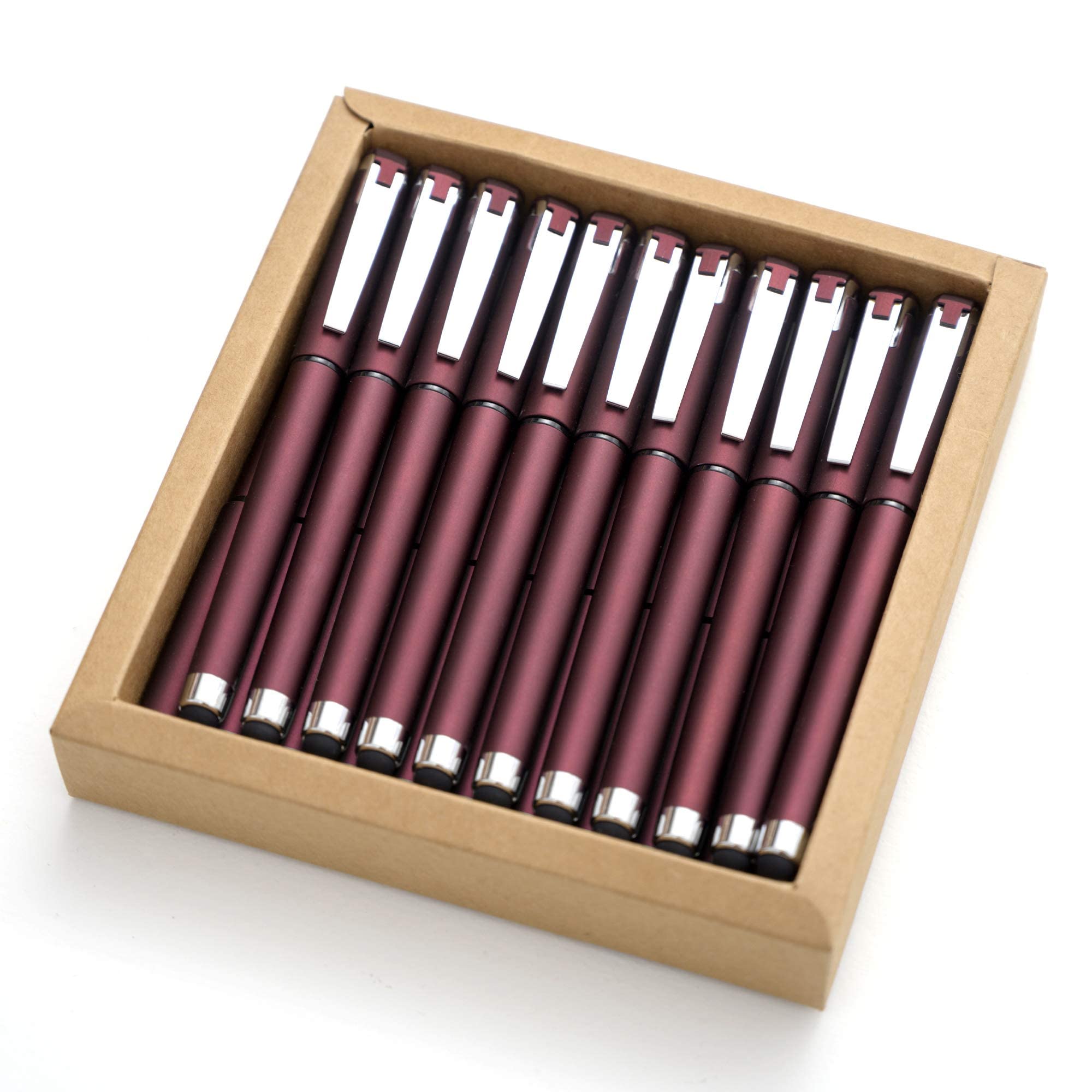 MiSiBao 0.5mm Black Ink Gel Ink Rollerball Pens 2 in 1 Medium Point Pens with Stylus Work Pen Smooth Writing for Office (Black Ink 18-pack 0.5mm Red)
