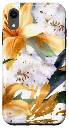 iPhone XR Yellow Watercolor Floral Flower Case