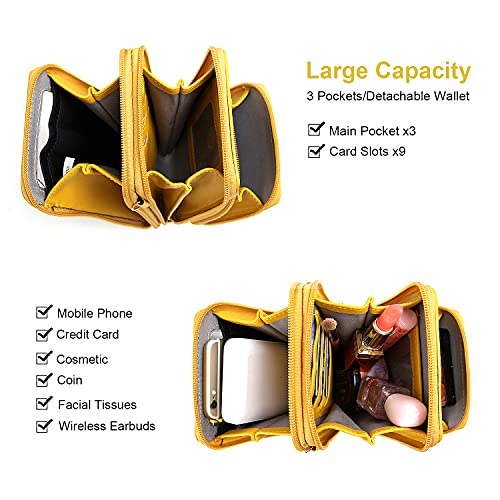 Touch Screen Purse Cell Phone Crossbody Bag Wallet for iPhone with Shoulder Strap Rfid Purses Women