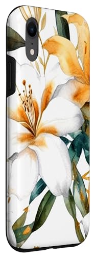 iPhone XR Yellow Watercolor Floral Flower N8 Case