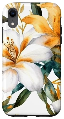iPhone XR Yellow Watercolor Floral Flower N8 Case