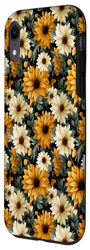 iPhone XR Yellow Sunflower Pattern Floral Garden Sun Flowers Aesthetic Case