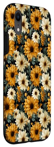 iPhone XR Yellow Sunflower Pattern Floral Garden Sun Flowers Aesthetic Case