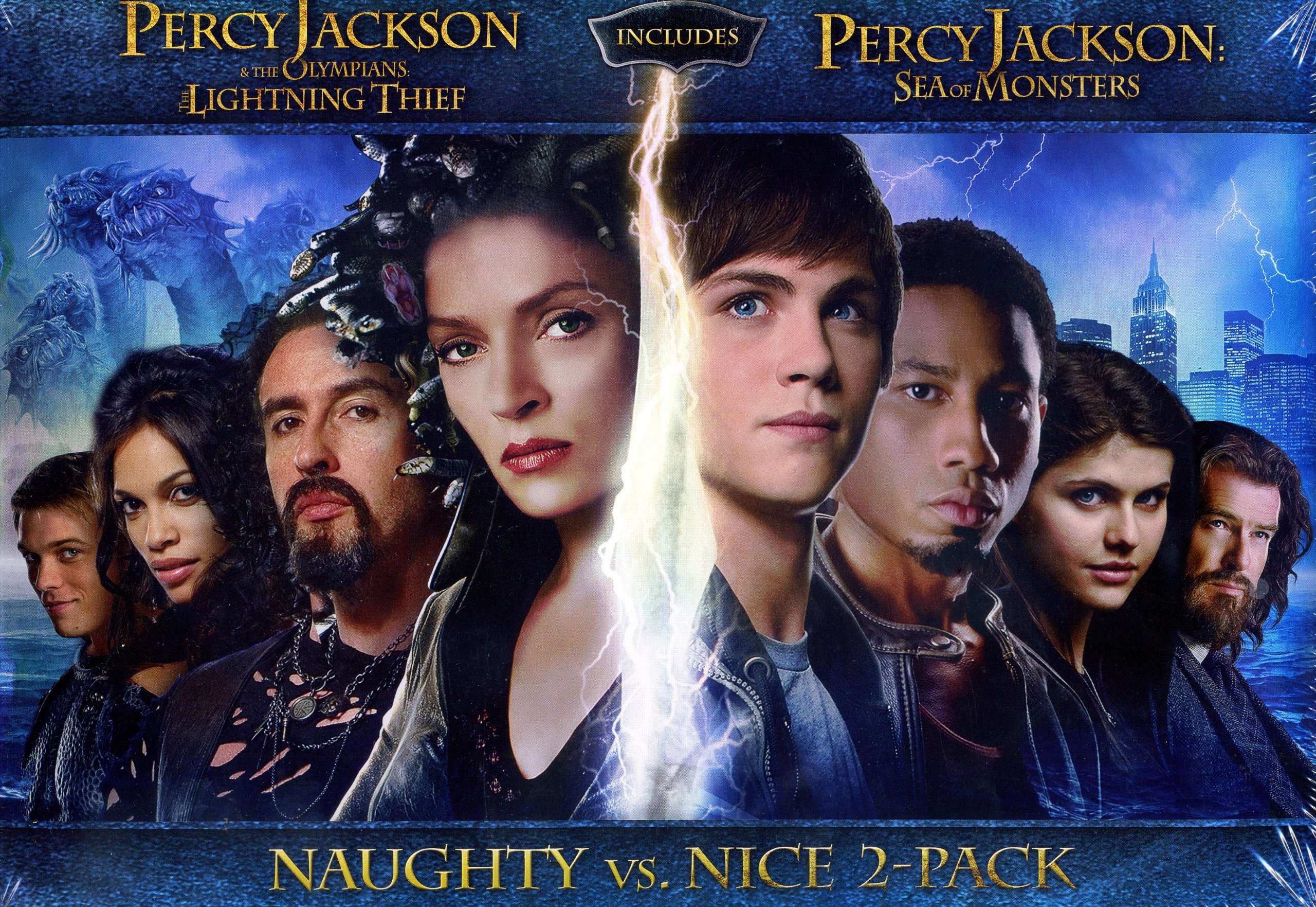 PERCY JACKSON Naughty VS. Nice 2-pack DVD Set (Both DVD Movies Togther - Lightning Thief and Sea of Monster) Logan Lerman
