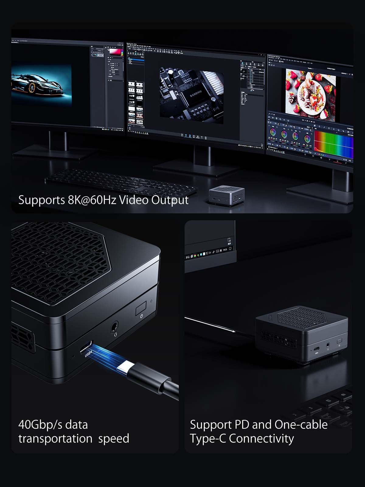 MINISFORUM Mercury EM680 Mini PC AMD Ryzen 7 6800U 32GB LPDDR5 6400MHz 512GB PCIe4.0 SSD AMD Radeon 680M Mini Computer, WiFi 6E/BT5.2,1 x TF Card Slot/2x USB4/1 x HDMI/3X USB3.2