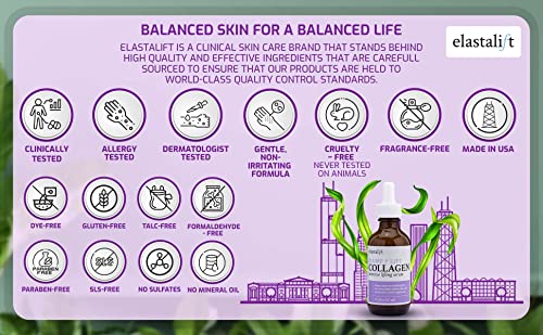 Elastalift Collagen Facial Serum Lifting, Plumping, & Firming Collagen Serum For Face Improves Elasticity, Evens Skin Tone, Plumps, & Lifts Sagging Skin, Non-Greasy Wrinkle Serum (1.75 Fl Oz)