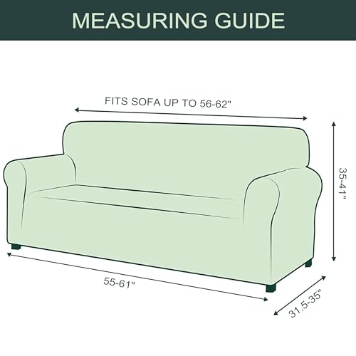CHUN YI Stretch Loveseat Sofa Slipcover 1 Piece Couch Cover, 2 Seater Settee Coat Soft with Elastic Bottom, Checks Spandex Jacquard Fabric, Medium, Grey/Gray