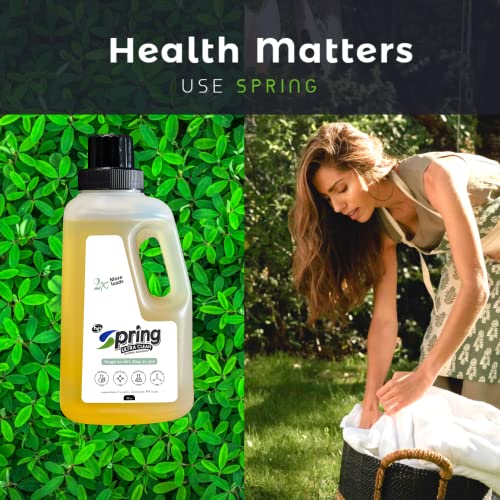 Spring Ultra Clean High Efficiency (HE) Liquid Laundry Detergent, Free of Dyes, Paraben, Phthalate, Formaldehyde, Phosphate and PFAS, Hypoallergenic, 32oz - 64 Loads
