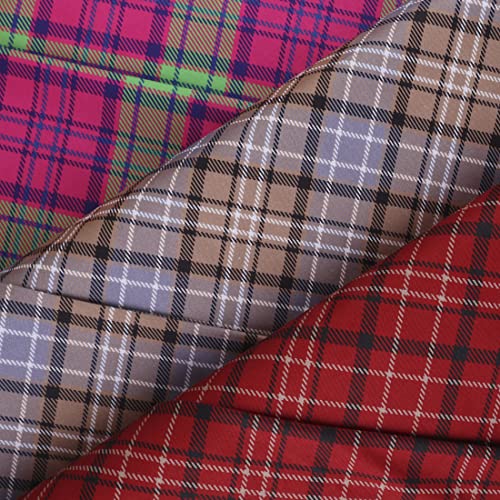 Mook Fabrics Cotton Christmas Plaid, Red & Gold Cut by The Yard