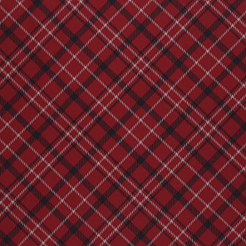 Mook Fabrics Cotton Christmas Plaid, Red & Gold Cut by The Yard