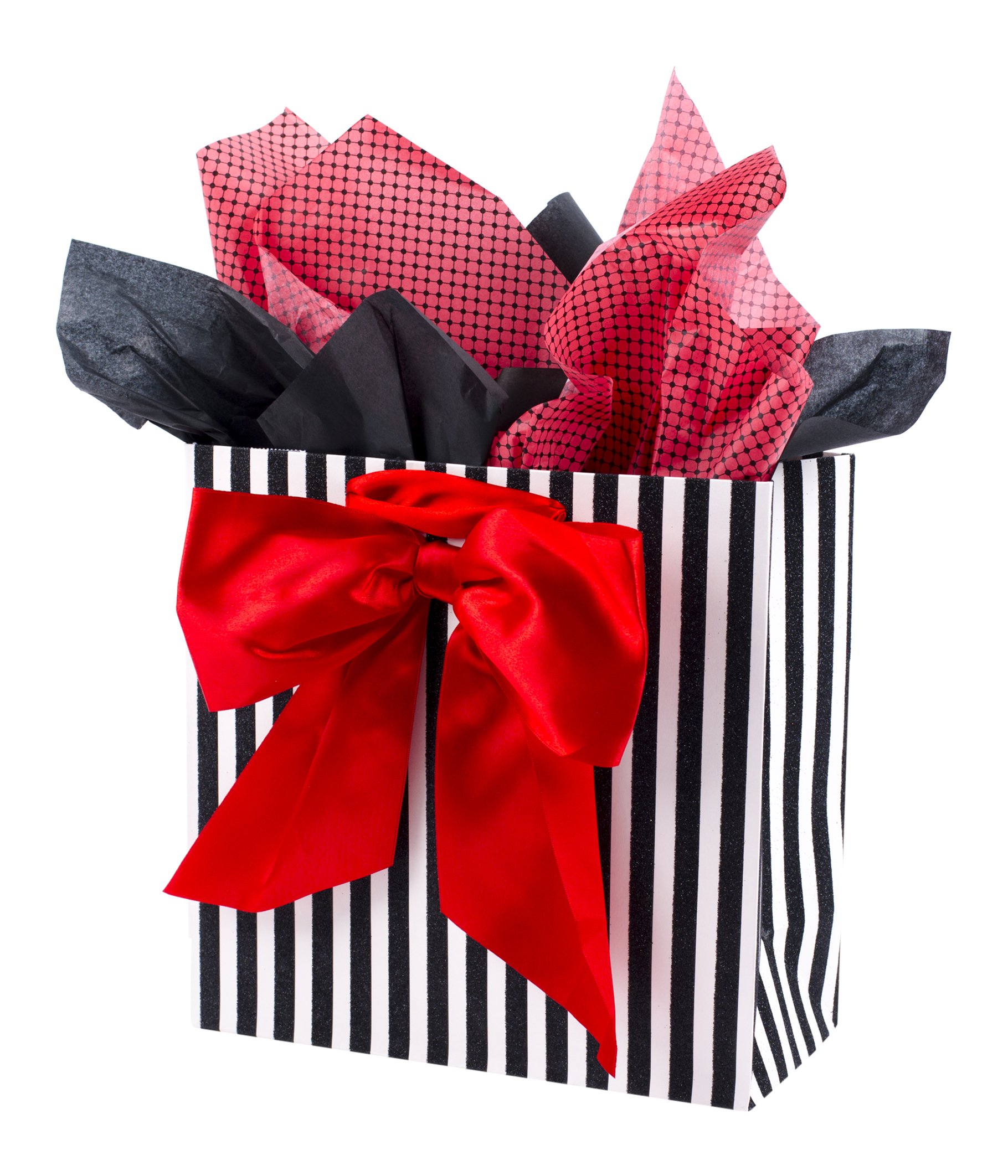 Hallmark Signature 10" Large Gift Bag with Tissue Paper (Red Bow) for Birthdays, Valentine's Day, Sweetest Day and More