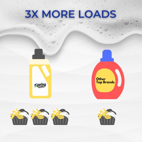 Spring Ultra Clean High Efficiency (HE) Liquid Laundry Detergent, Free of Dyes, Paraben, Phthalate, Formaldehyde, Phosphate and PFAS, Hypoallergenic, 32oz - 64 Loads