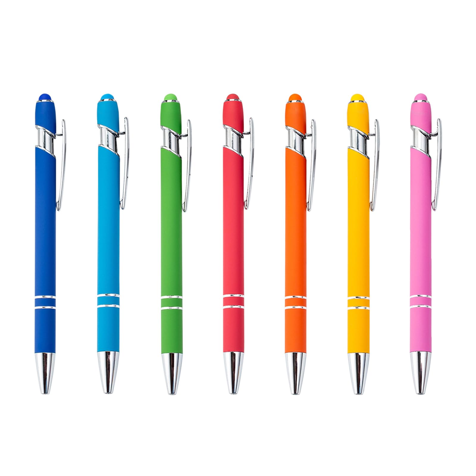 Stylus Tip Ballpoint Pens 7 Pieces 1.0mm Retractable Ball Point Pen Medium Point Smooth Writing Pen Black Metal Pen Stylus Tip Ballpoint Pens Retractable Ball Point Pen Medium Point Smooth Pen