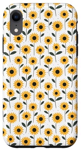 iPhone XR Yellow Sunflower Pattern Floral Garden Sun Flowers Aesthetic Case