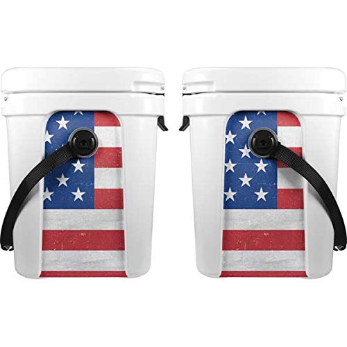 Skinit Decal Skin Compatible with YETI Roadie 24 Hard Cooler - Originally Designed American Flag Distressed Design