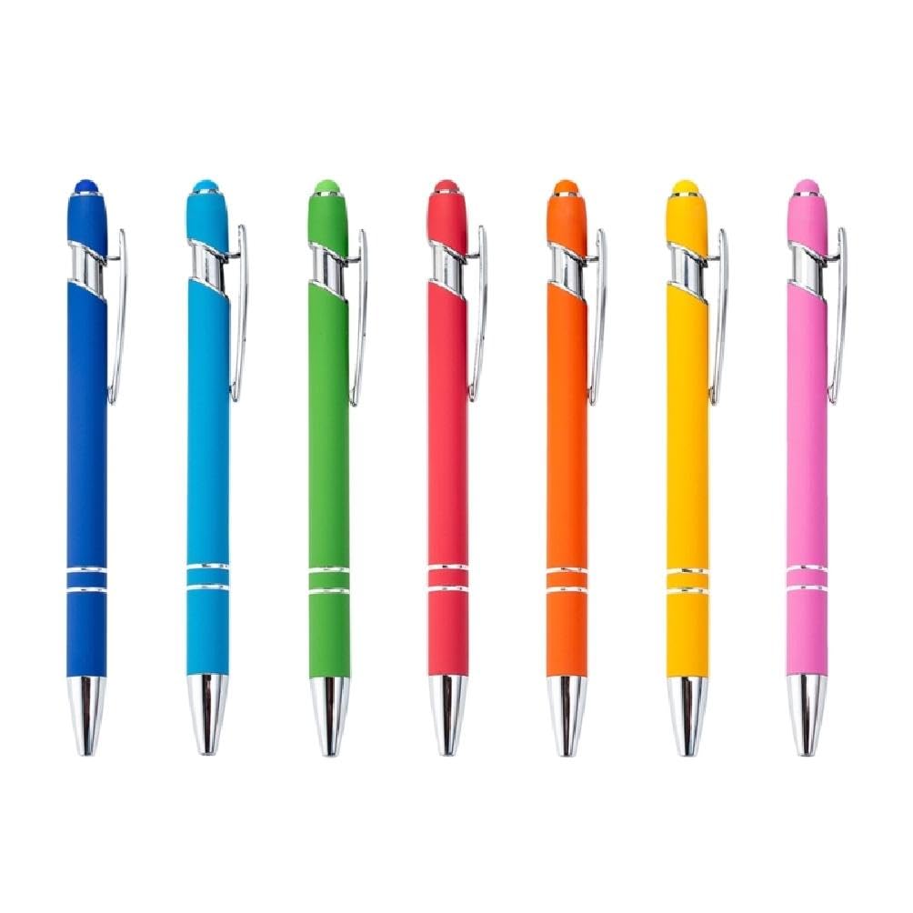 Stylus Tip Ballpoint Pens 7 Pieces 1.0mm Retractable Ball Point Pen Medium Point Smooth Writing Pen Black Metal Pen Stylus Tip Ballpoint Pens Retractable Ball Point Pen Medium Point Smooth Pen