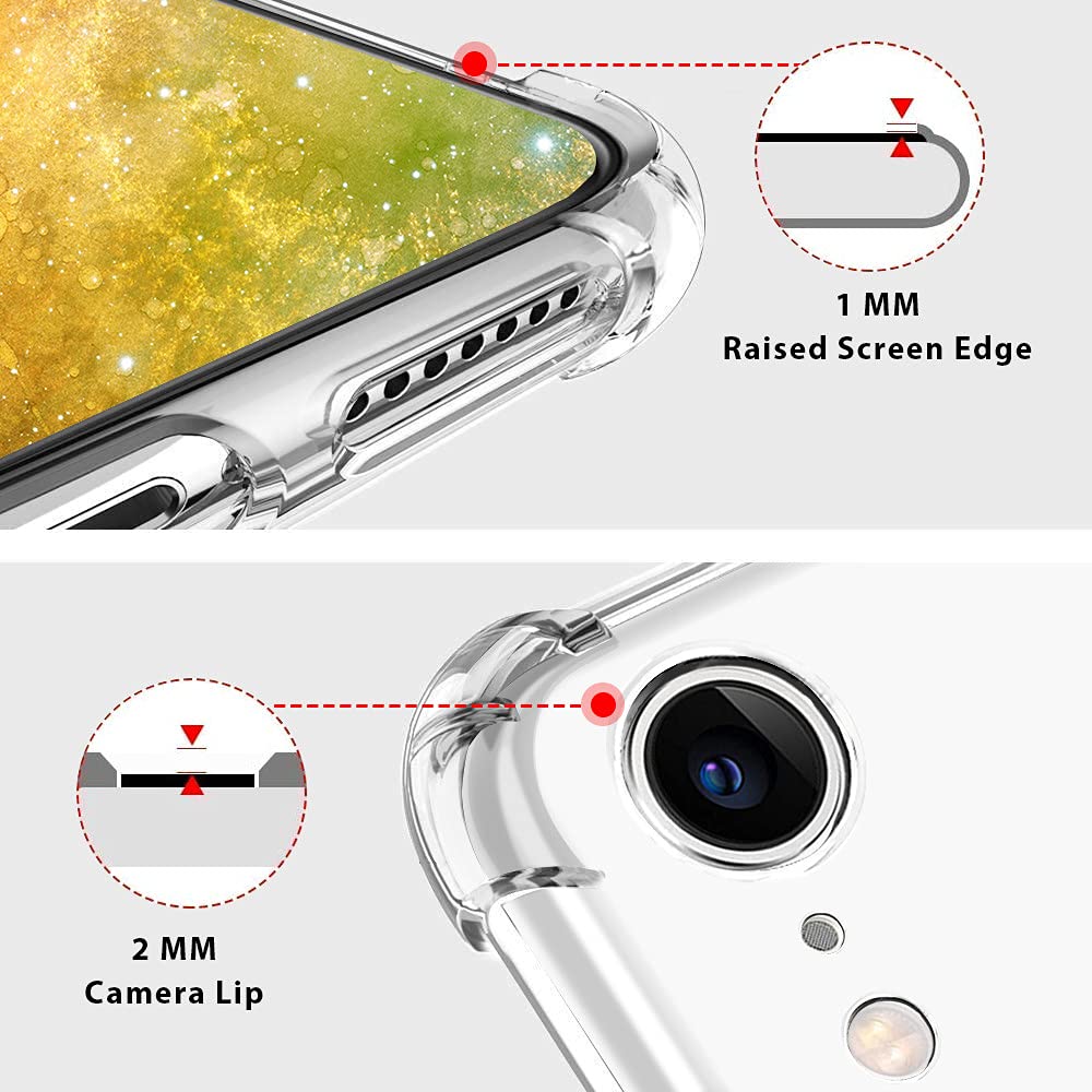 YESPURE for iPhone XR Case Clear Neck Hanging Adjustable Shoulder Lanyard Crossbody Phone Cover Women Girls Soft TPU Slim Protective Strap Mobile Case for iPhone XR - Rainbow