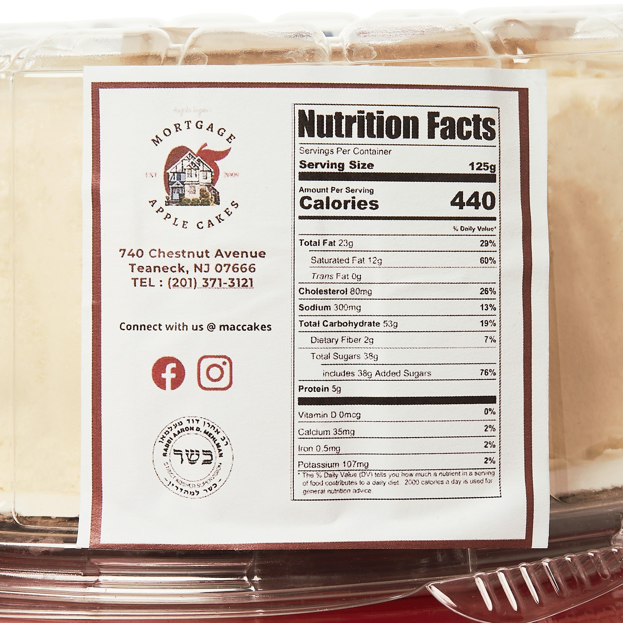Angela Logan's Original Mortgage Apple Cake - Made with Fresh Apples, Organic Sugars, and Rich Spices