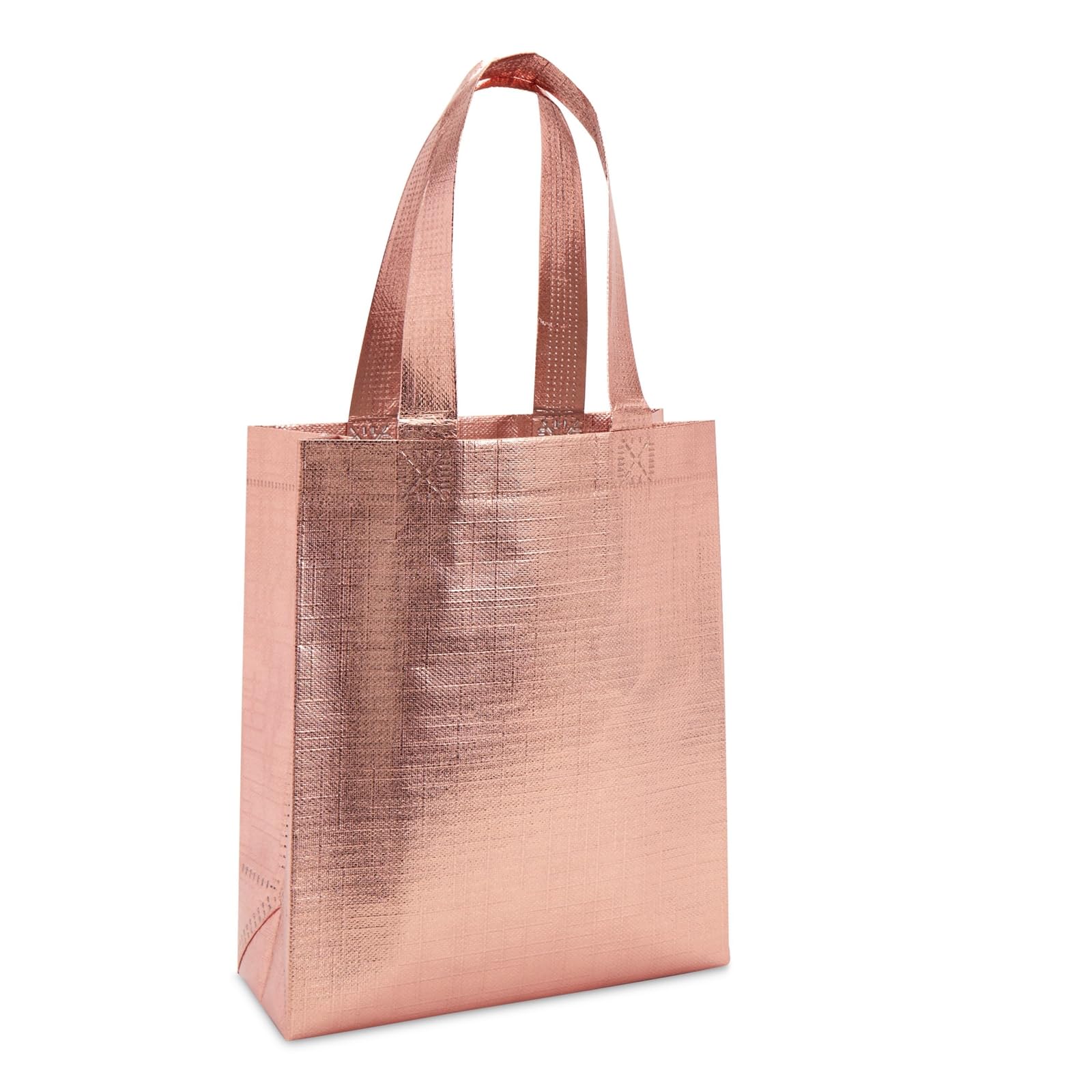 Sparkle and Bash Non Woven Reusable Tote Bags, Rose Gold Gift Bags with Handles (10x8 In, 20 Pack)
