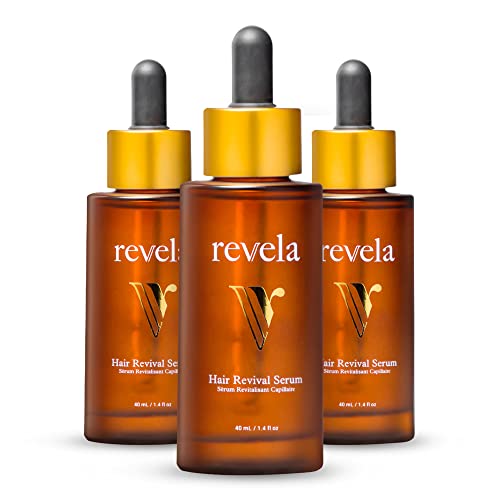 Revela Hair - The Hair Revival Serum - Dermatologist Approved Lightweight Hair Loss & Hair Thinning Serum - Scalp & Hair Follicle Penetration for Fast, Visible Results - For All Hair Types - 40ml / 1.4 Fl. Oz, 3 Pack