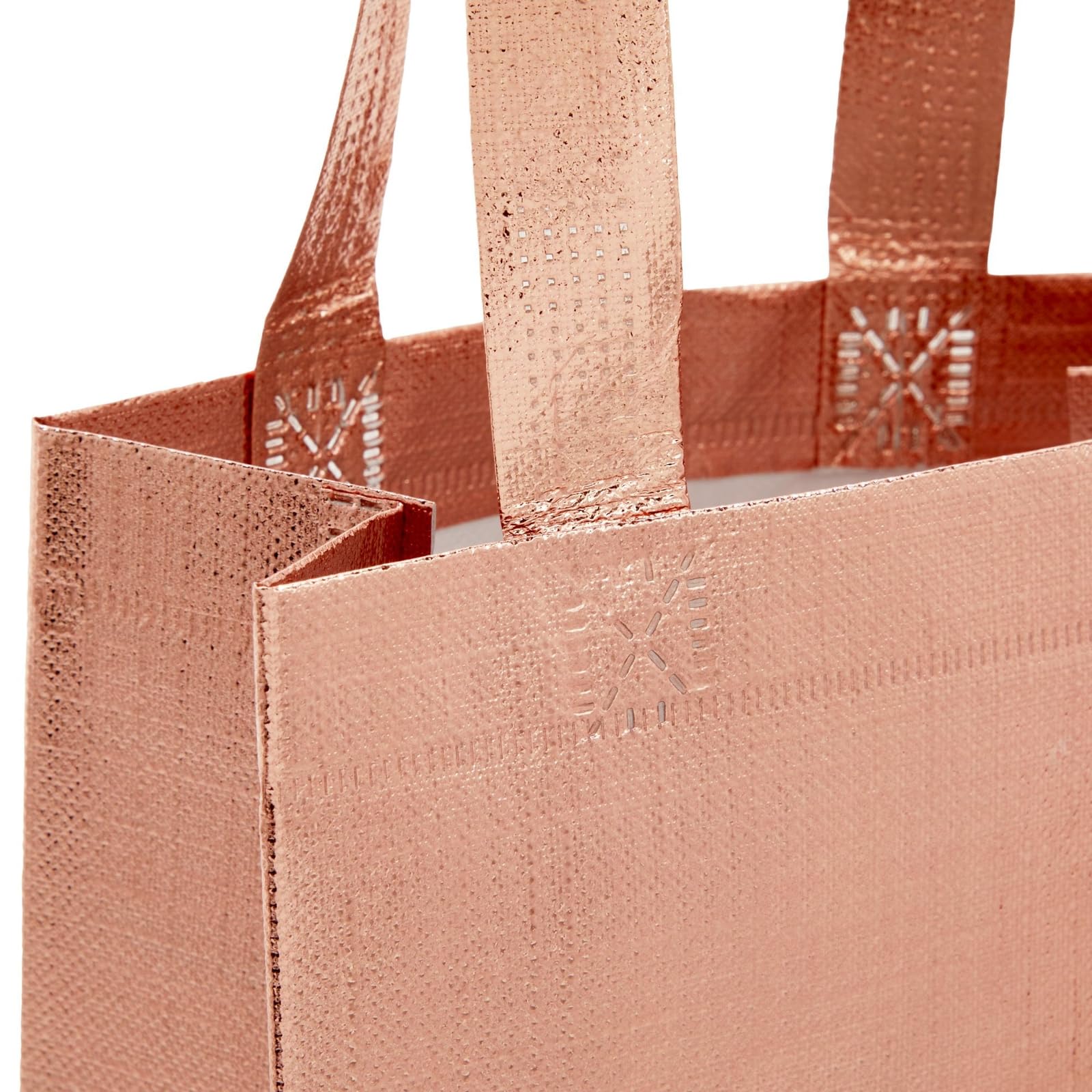 Sparkle and Bash Non Woven Reusable Tote Bags, Rose Gold Gift Bags with Handles (10x8 In, 20 Pack)