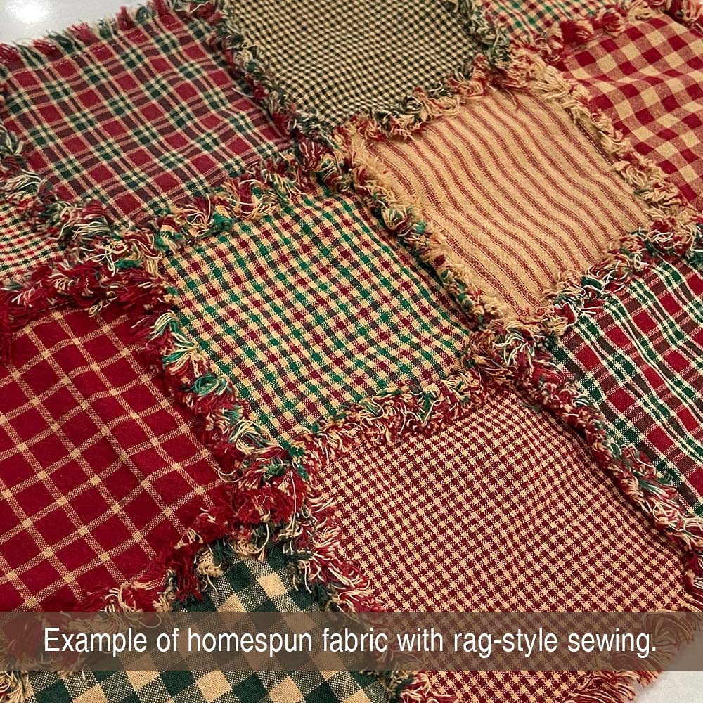 Cranberry Christmas 3 Cotton Homespun Plaid Fabric by JCS - Sold by The Yard