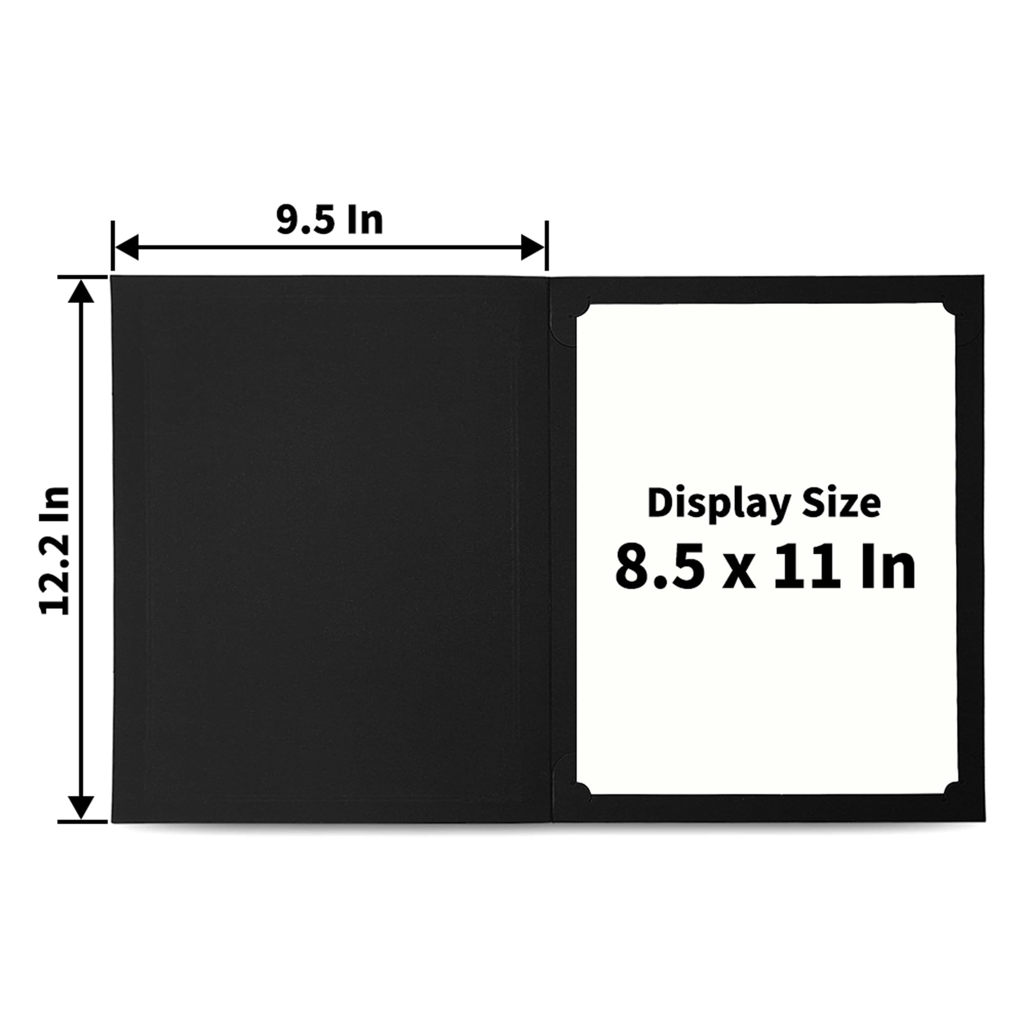 SUNEE Certificate Holders(Black, 30 Packs), Diploma Covers Gold Foil Border, for Letter Size 8.5x11 Certificates, Cardstock, Document Papers