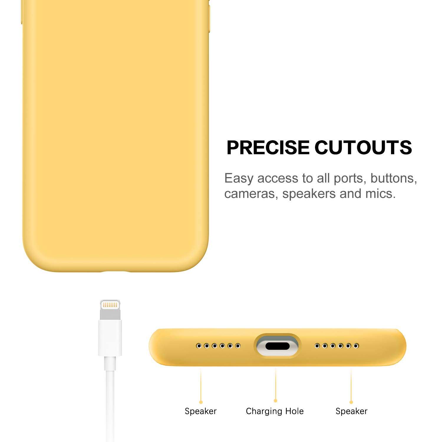 BENTOBEN for iPhone XR Cases, Liqud Silicone Gel iPhone XR Phone Case with Anti-Slip Microfiber Lining Hard Back Rubber Bumper Shockproof Full-Body Protective Case Cover for iPhone XR 6.1", Yellow