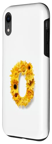 iPhone XR Letter O Initial Monogram Sunflower Minimalist Women Yellow Case