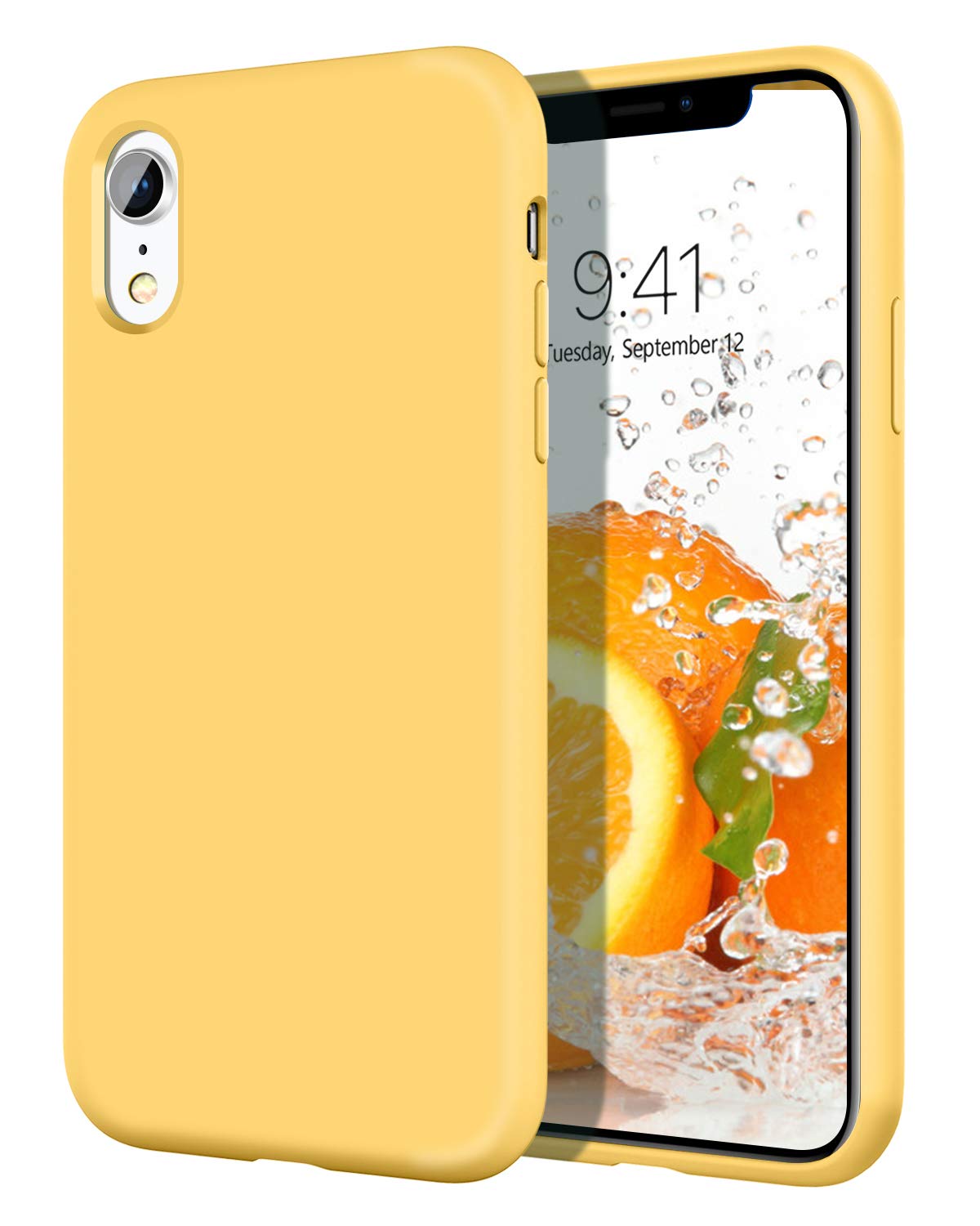 BENTOBEN for iPhone XR Cases, Liqud Silicone Gel iPhone XR Phone Case with Anti-Slip Microfiber Lining Hard Back Rubber Bumper Shockproof Full-Body Protective Case Cover for iPhone XR 6.1", Yellow