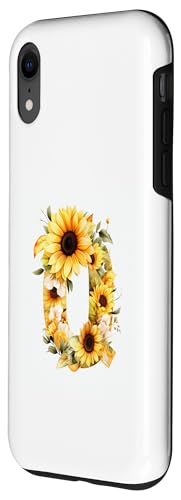 iPhone XR Letter Q Initial Monogram Sunflower Minimalist Women Yellow Case