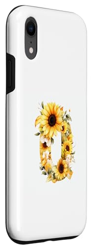 iPhone XR Letter Q Initial Monogram Sunflower Minimalist Women Yellow Case