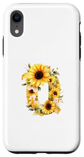 iPhone XR Letter Q Initial Monogram Sunflower Minimalist Women Yellow Case
