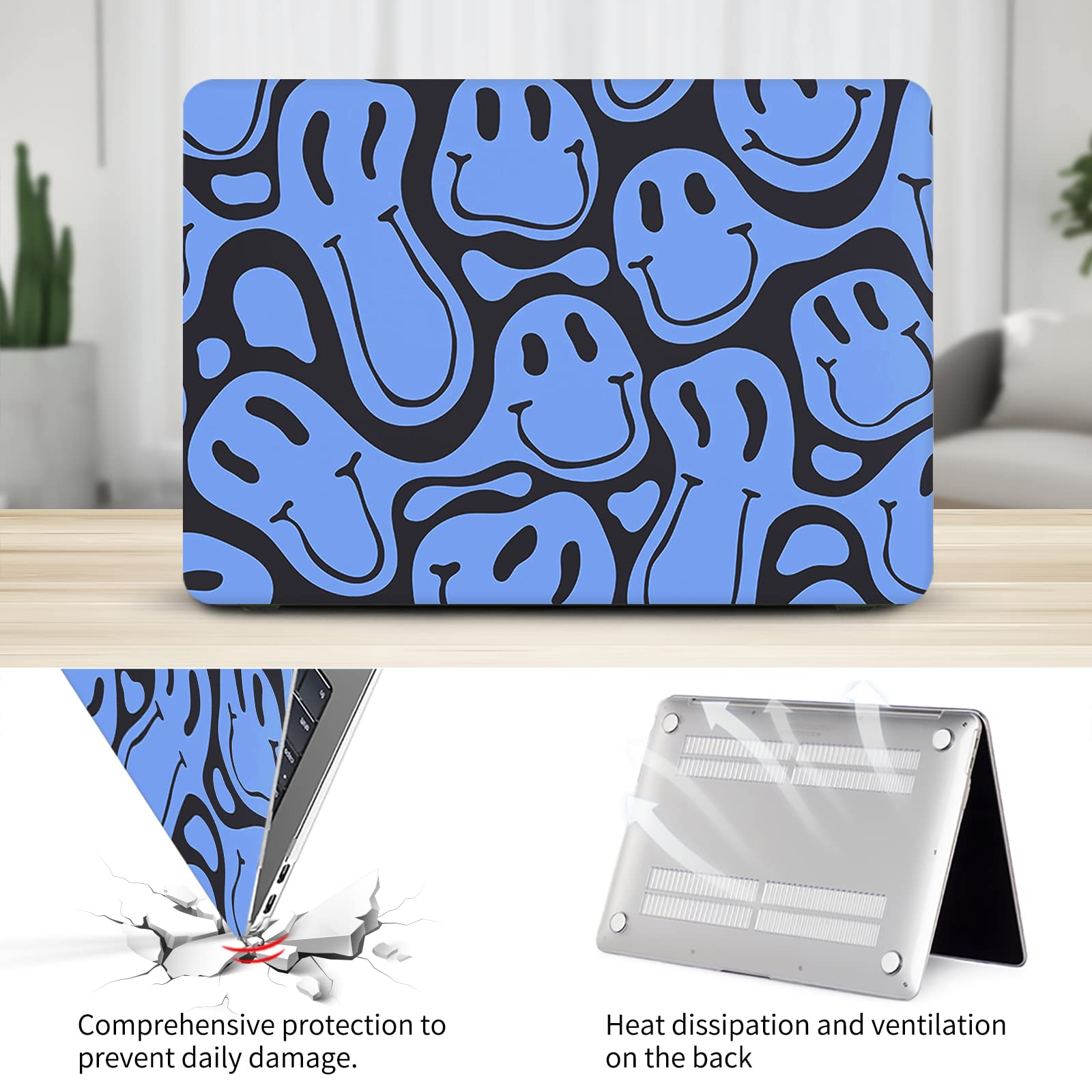 Watbro Compatible MacBook Air 13 inch Laptop case 2020 2019 2018 Release A2337 M1/A2179/A1932, 70's Retro Pattern case, Suitable for MacBook Air 2020 with Touch ID