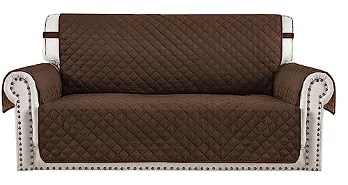 RHF Reversible Loveseat Covers for Dogs, Couch Covers for Dogs, Loveseat Cover for Dogs,Pet Cover for Loveseat, Loveseat Slipcover&Love Seat Couch Covers,Machine Washable(Loveseat:Chocolate/Beige) Medium