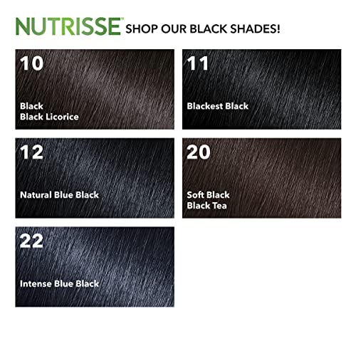 Garnier Hair Color Nutrisse Nourishing Creme, 11 Blackest Black (Peppercorn) Permanent Hair Dye, 2 Count (Packaging May Vary)