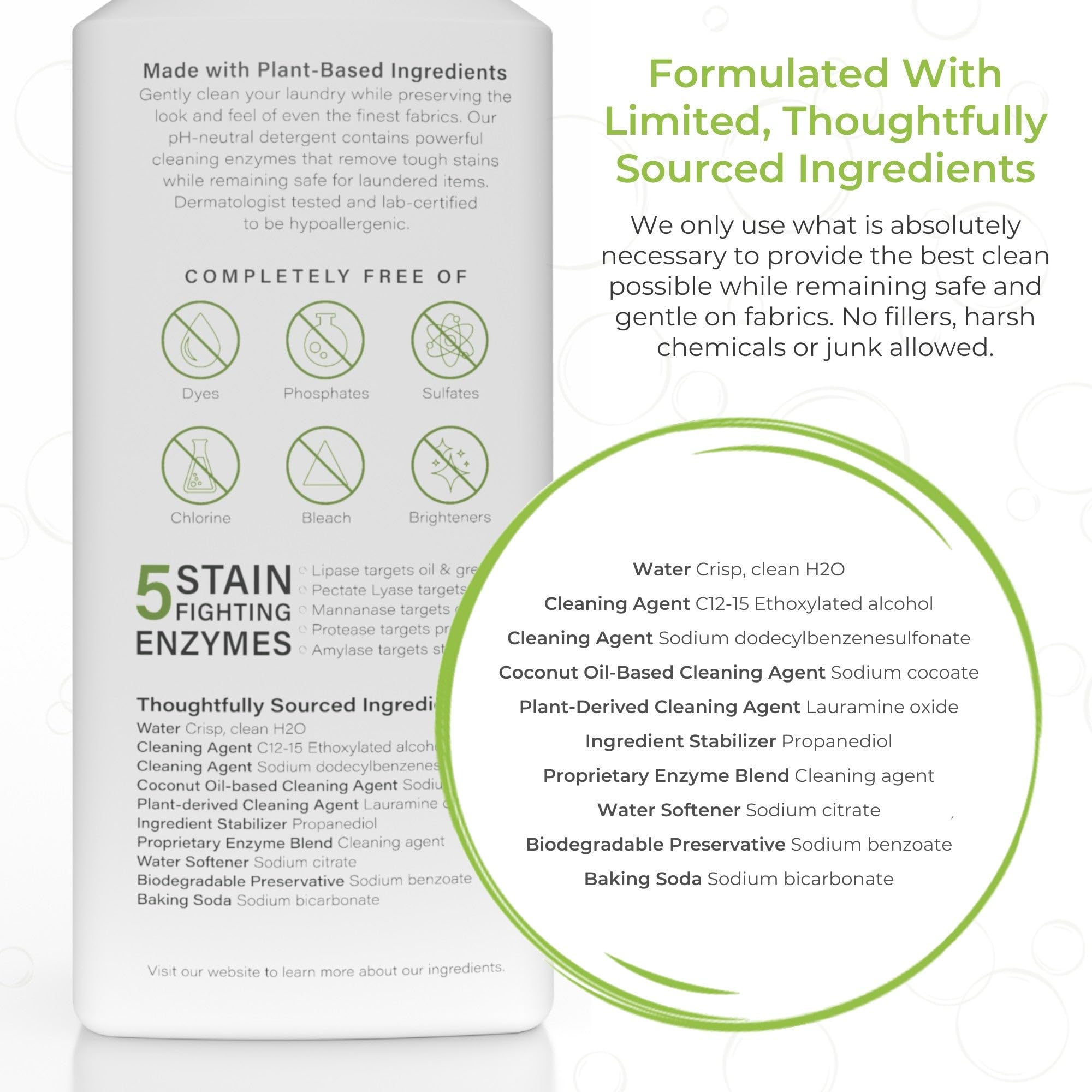 Heritage Park Luxury Laundry Detergent | Dermatologist Tested Plant based Natural & Enzyme Laundry Detergent | Sensitive Skin Friendly - Fragrance Free (32 fl oz)