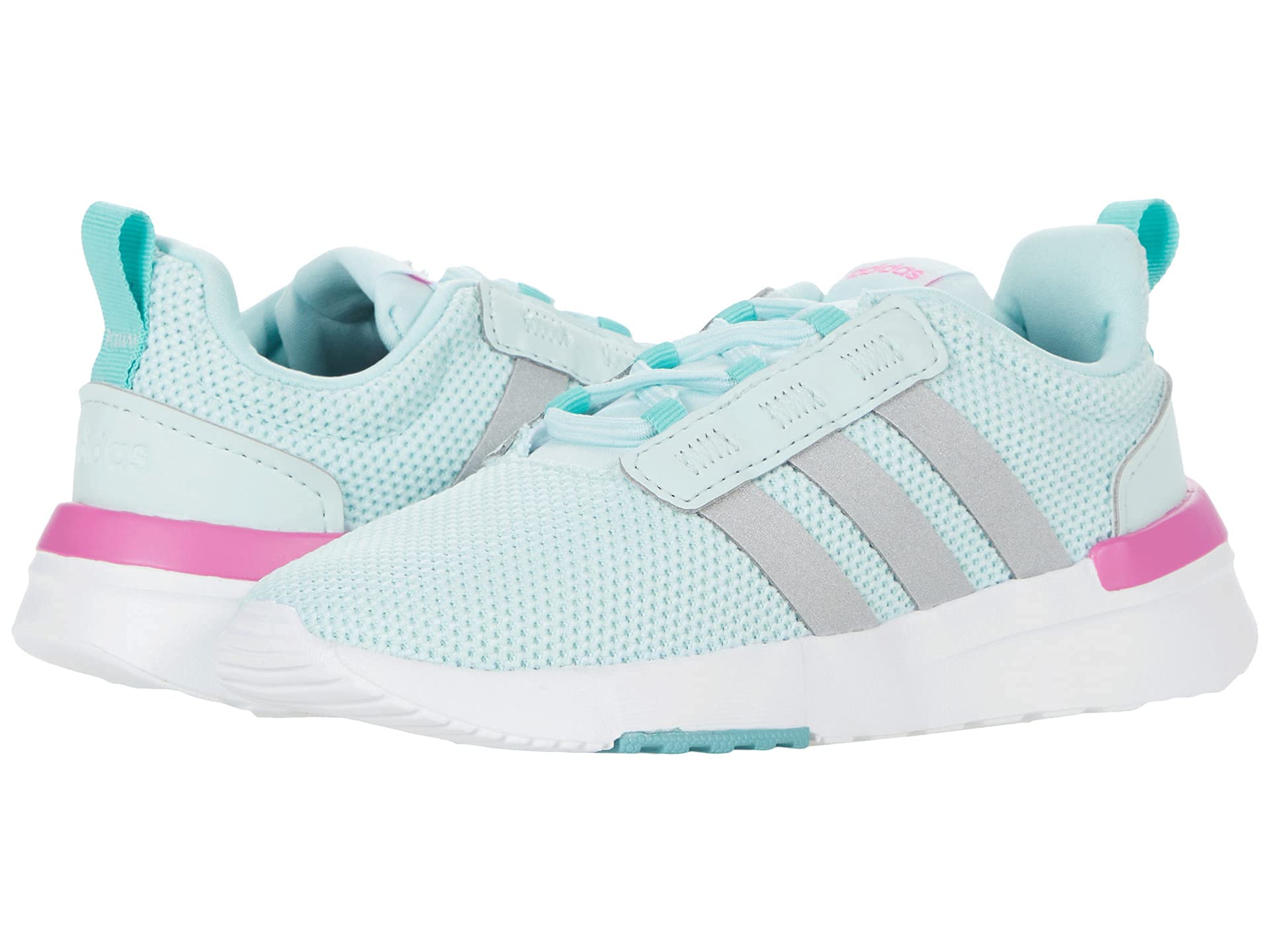adidas Kids Racer TR21 Running Shoe, Halo Mint/Silver Metallic/Screaming Pink, 9 US Unisex Toddler