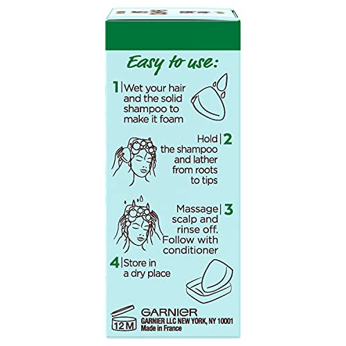 Garnier Haircare Whole Blends Hydrating Shampoo Bar for Normal Hair, Zero Plastic Packaging, Free of Preservatives, Sulfates, Silicones, Soap & Dye, with Coconut Oil & Aloe Vera, 2 Oz