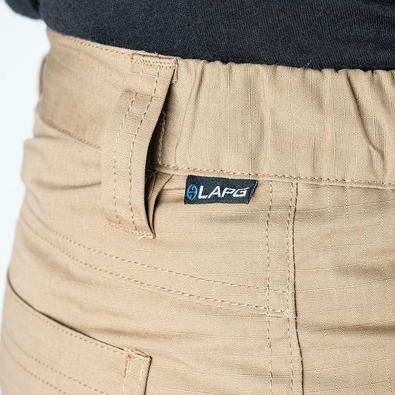 LAPG Men's Core Cargo Tactical Pants, Stretch Waistband, Lightweight & Durable Ripstop CCW Cargo Pants for Men, Coyote Brown, Size 32 x 30