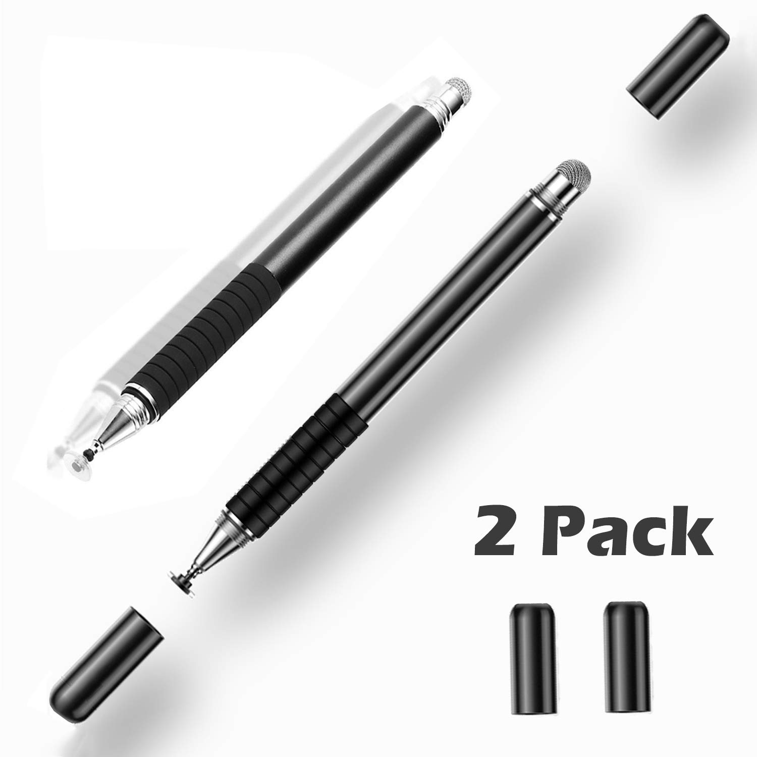 ORIbox Universal Stylus Pencil, Disc Stylus Touch Screen Pens for All Capacitive Touch Screens Cell Phones(2 in 1 Precision Series), Black (Oribox Stylus Pen P1PEN)
