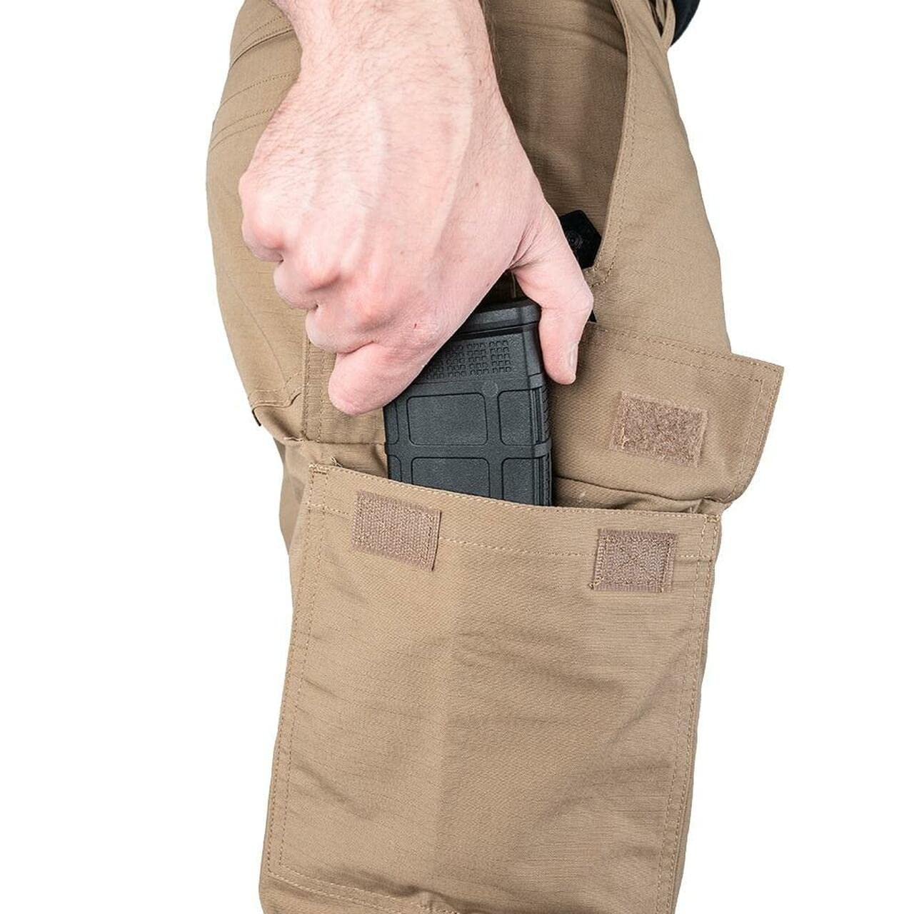 LAPG Men's Core Cargo Tactical Pants, Stretch Waistband, Lightweight & Durable Ripstop CCW Cargo Pants for Men, Coyote Brown, Size 32 x 30