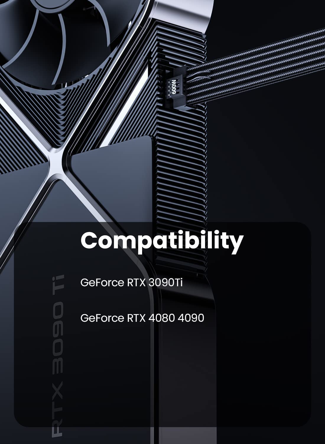 Fasgear PCI-e 5.0 Extension Cable 30cm/1ft 16 Pin(12+4) Male to PCIE 3x8Pin(6+2) Female Sleeved 12V-2x6 Extension Cable 12VHPWR Cable for GPU RTX 5080 5070 5070Ti 3090Ti 4070Ti 4080 4090