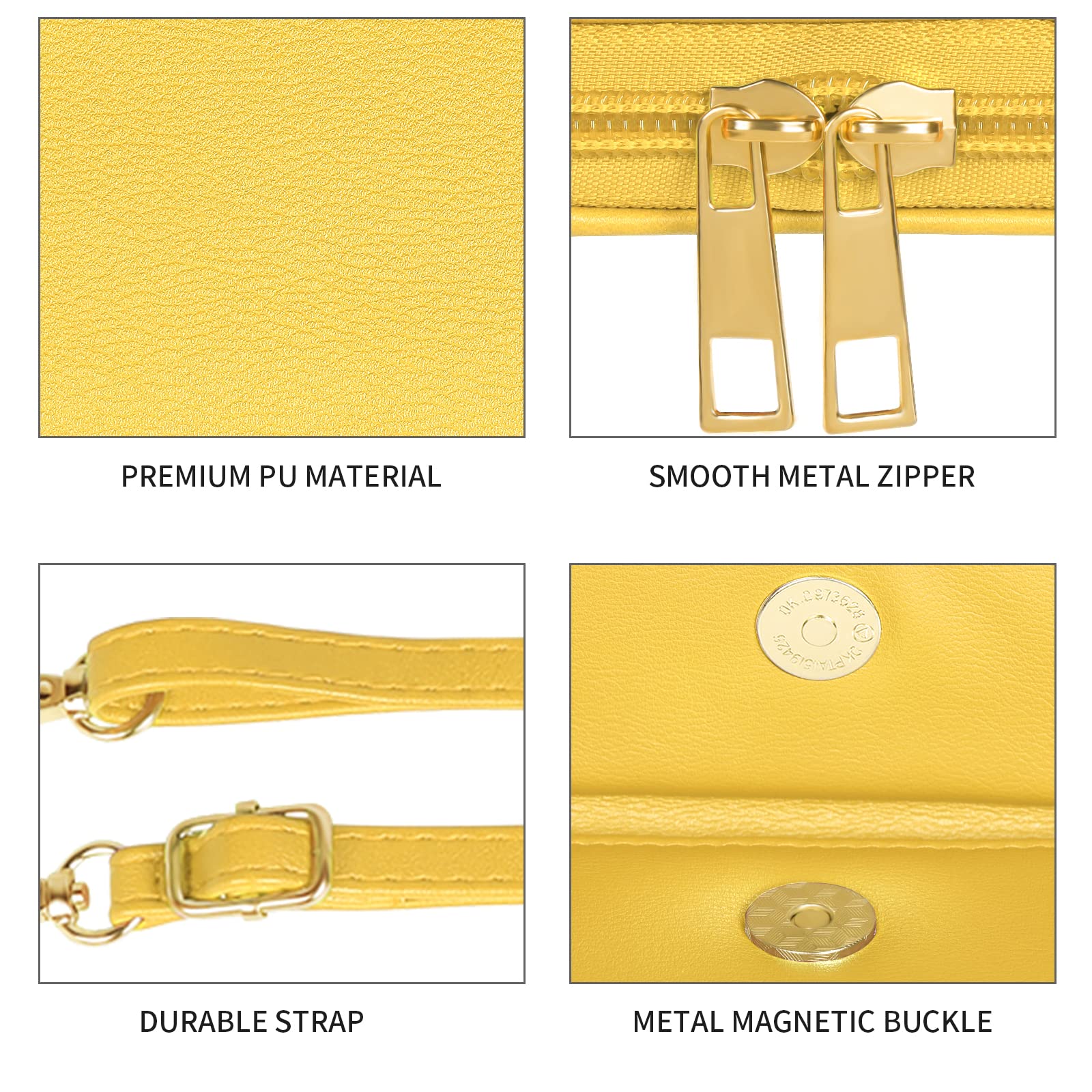 Crossbody Cell Phone Bags for Women, Touch Screen Bag RFID Blocking, CellPhone PU Leather Wallet Purse, Shoulder Handbag with Credit Card Slots,Yellow
