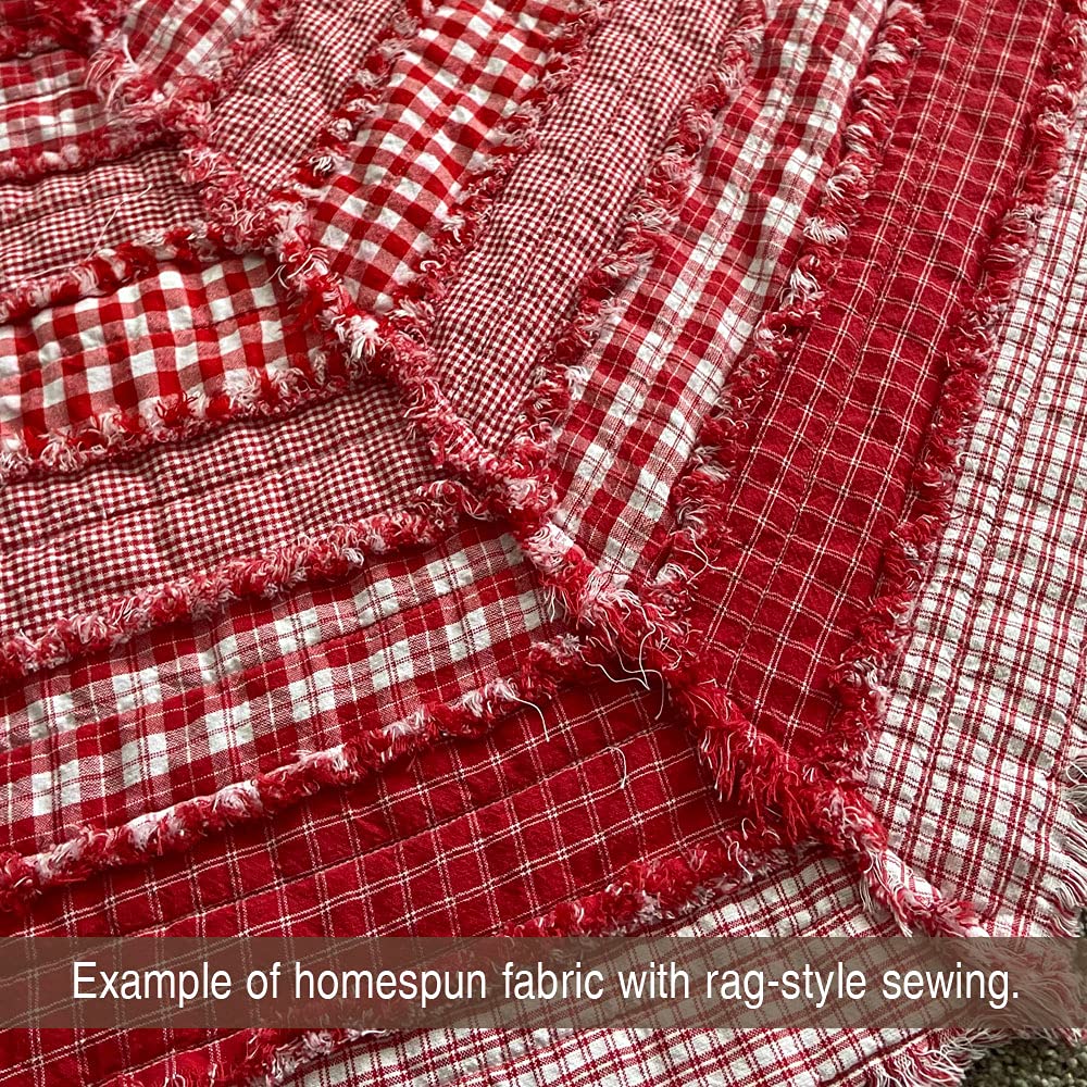 Perfect Red 6 Cotton Homespun Plaid Fabric by JCS - Sold by The Yard