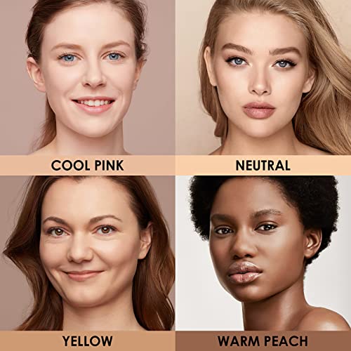 FOCALLURE PerfectBase Lasting Poreless Liquid Foundation, Medium to Full Coverage with Matte Finish, Covers Blemishes & Under-Eye Circles for All Skin Types, YL02 Cashmere