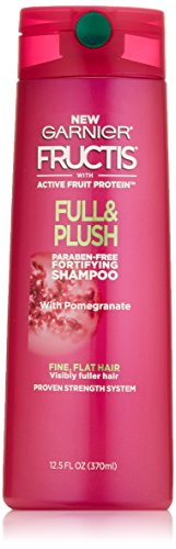 Garnier Fructis Full and Plush Volumizing Shampoo For Oily, Flat, Fine Hair, Made with Active Fruit Protein for Fuller and Healthy Hair, Vegan and Cruelty Free, 12.5 Fl Oz (370 ml)