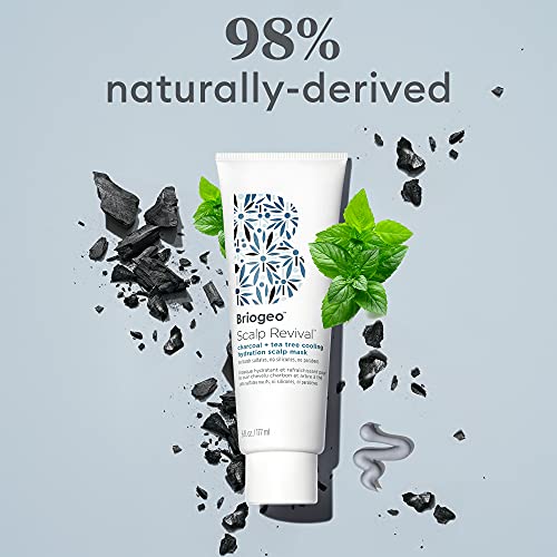 Briogeo Scalp Revival Charcoal + Tea Tree Cooling Hydration Scalp Mask | Dry Scalp Treatment and Moisturizer | Soothes a Dry, Flaky, Itchy Scalp | 6 Ounces