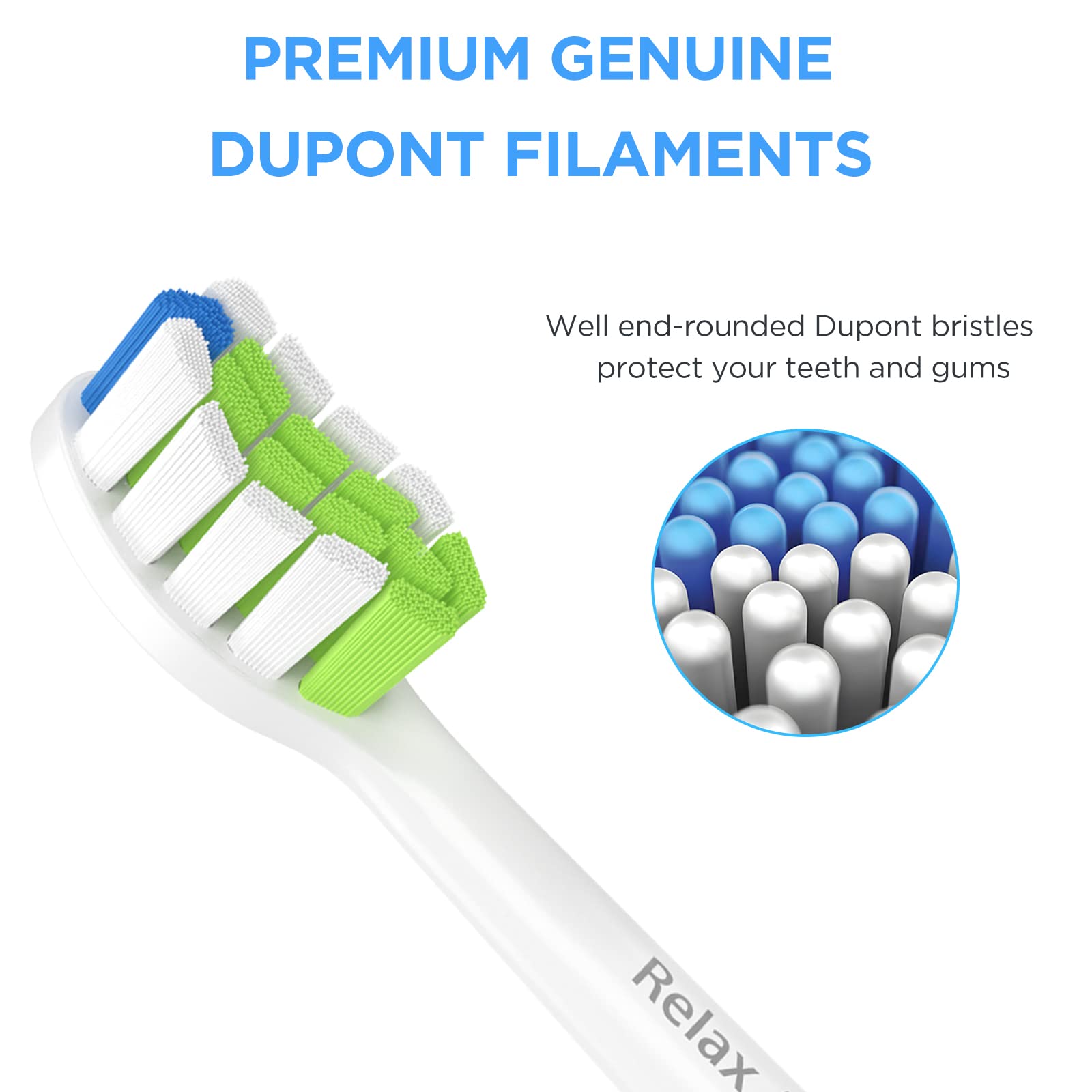 Relax Artist Toothbrush Replacement Heads for Philips Sonicare, Electric Replacement Toothbrush Head Compatible with Phillips Sonic Care Snap on Brush (4 Pack)