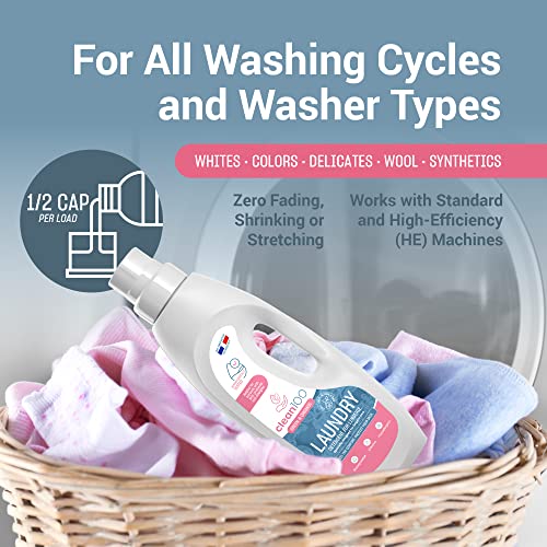 Clean100 100% All Natural Laundry Detergent Liquid for Lingerie 1L - Unscented Plant Based Laundry Detergent Liquid, Chemical & Fragrance-Free - Deep Cleans, Removes Tough Stains, For Sensitive Skin